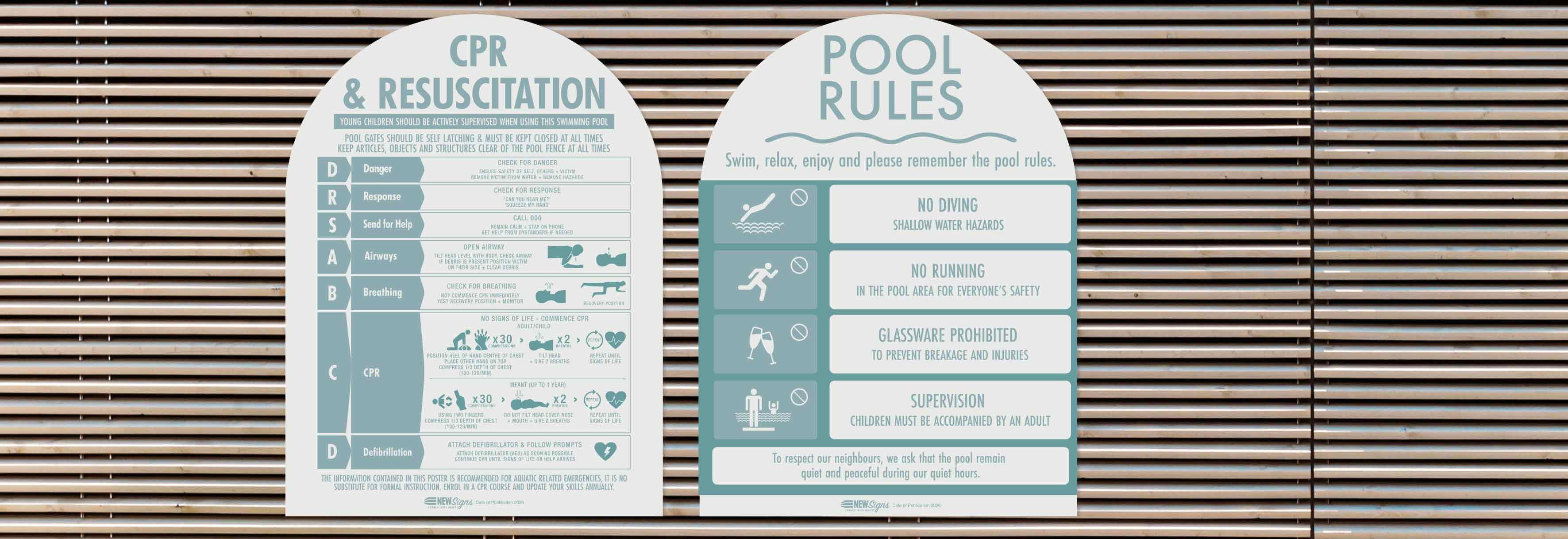 Safety Meets Style: Premium Pool Safety Sign Range – New Signs