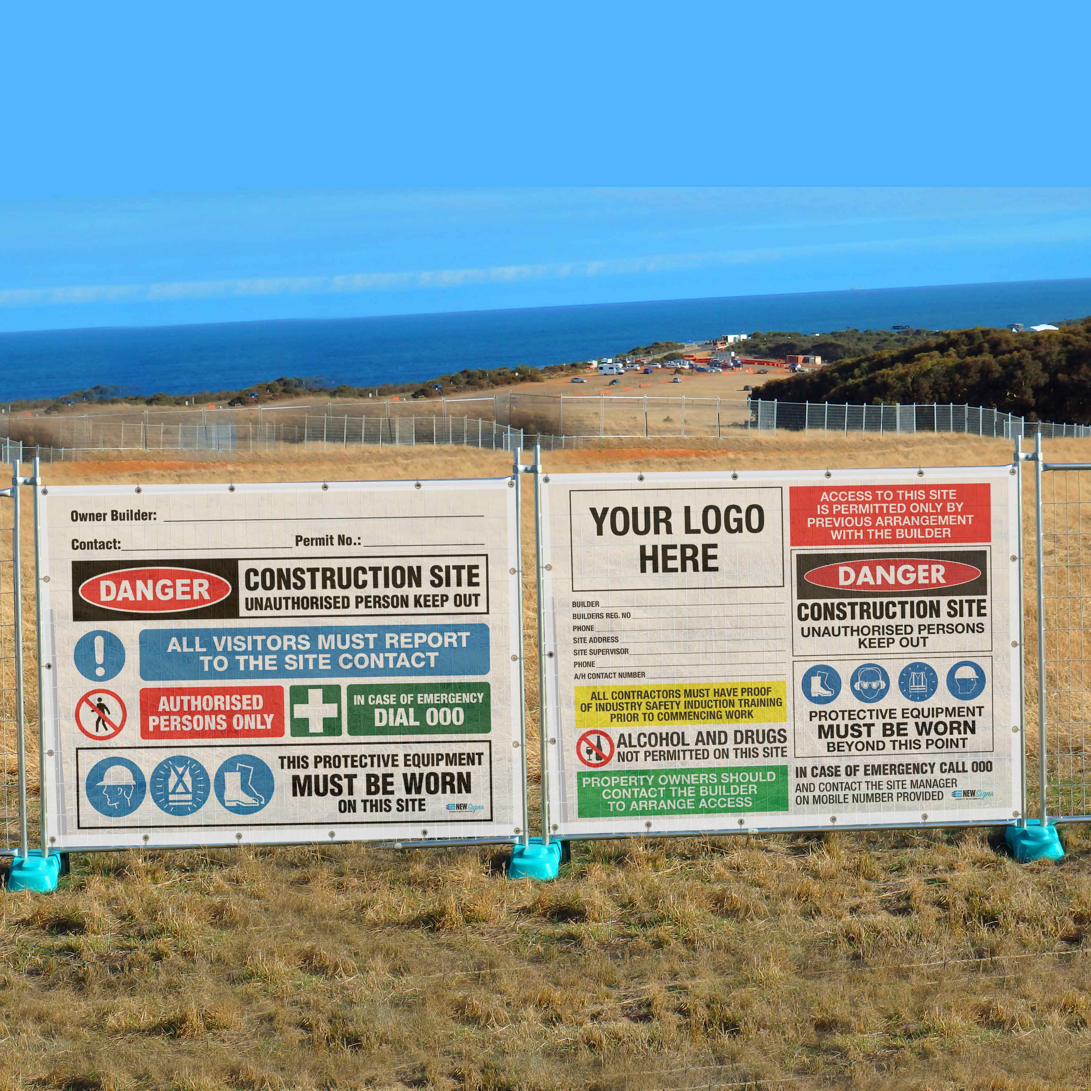 Construction Site Entry Mesh Banners – New Signs