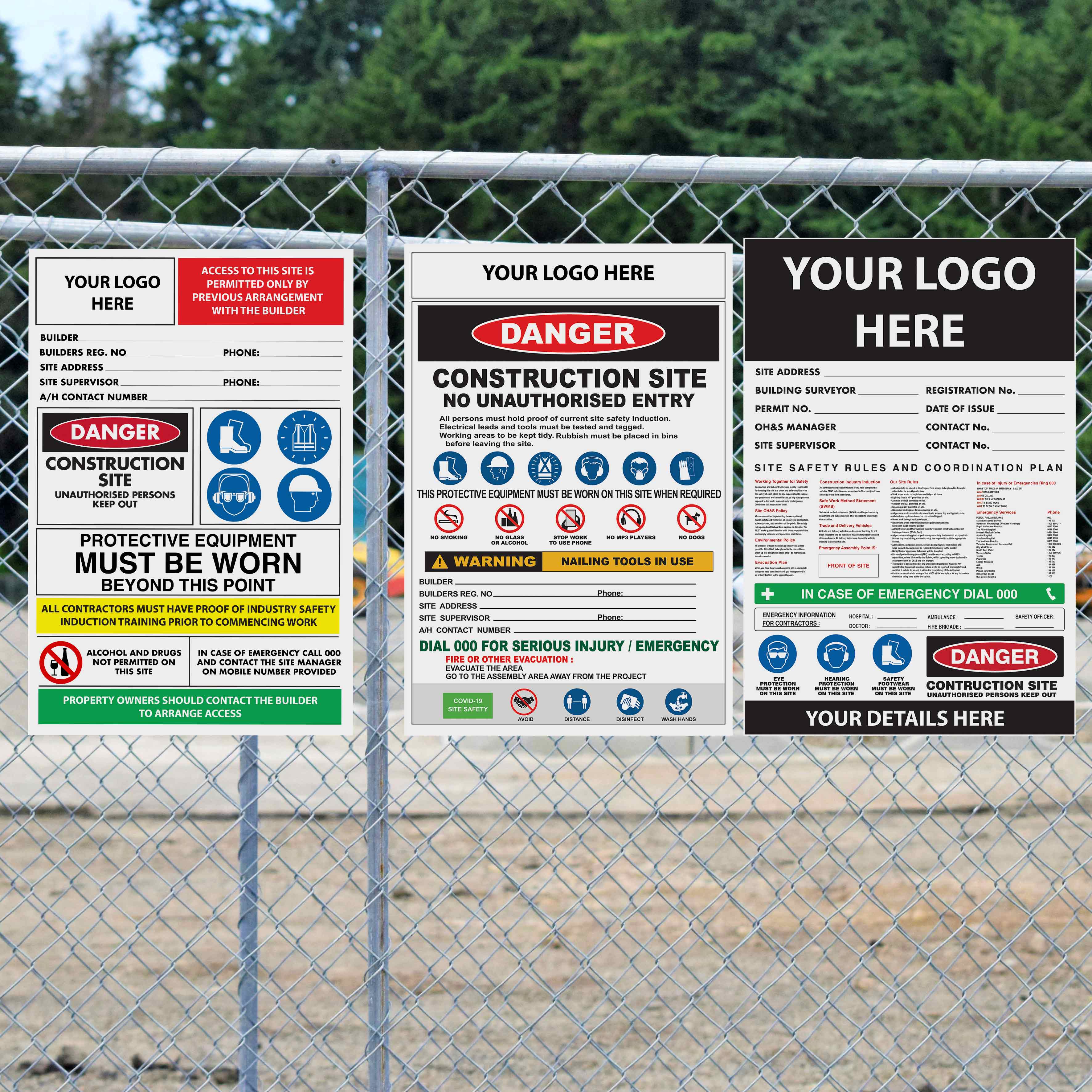 Danger Construction Site Entry Signs - Building Site Signage – New Signs