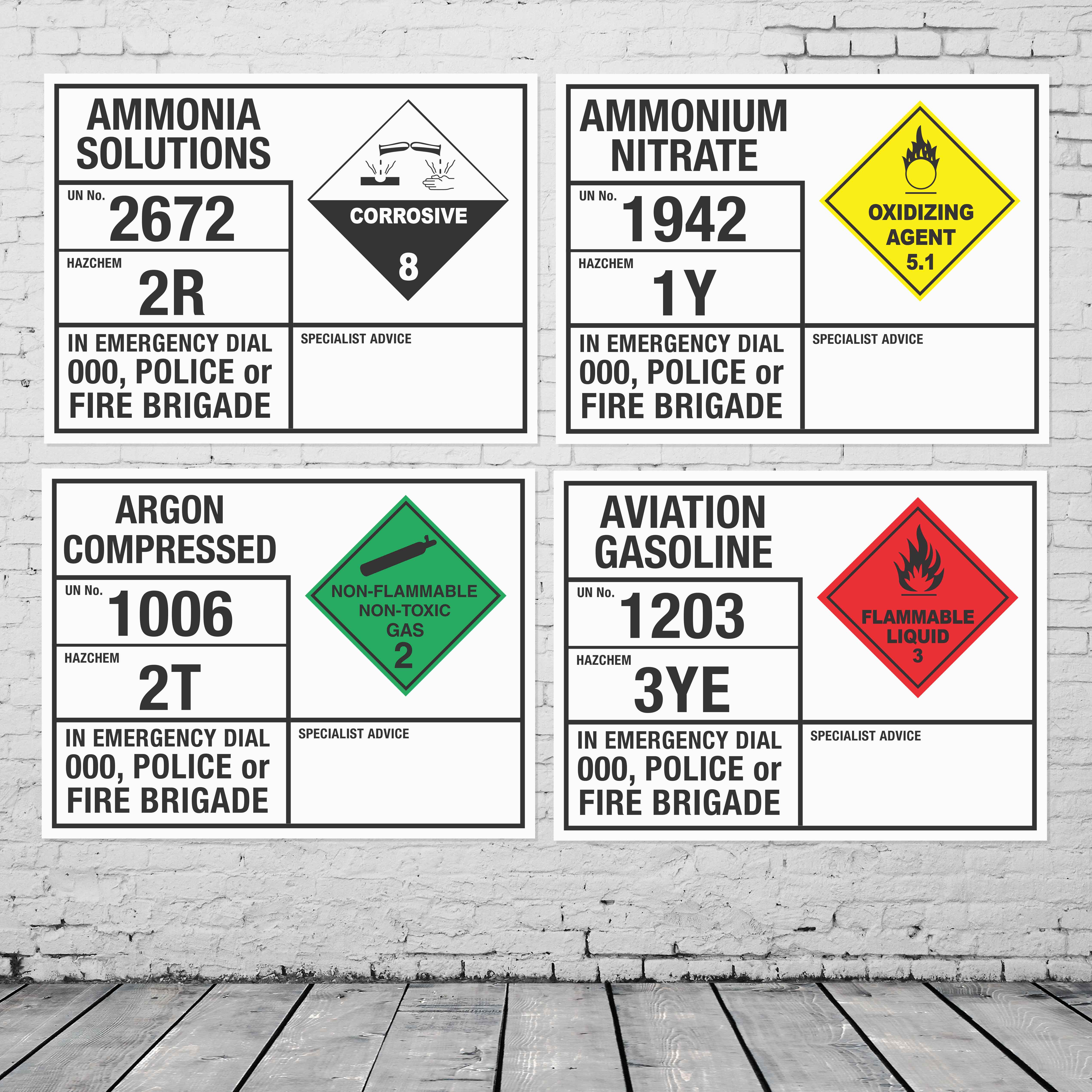 Hazchem Emergency Information Sign for Transport – New Signs