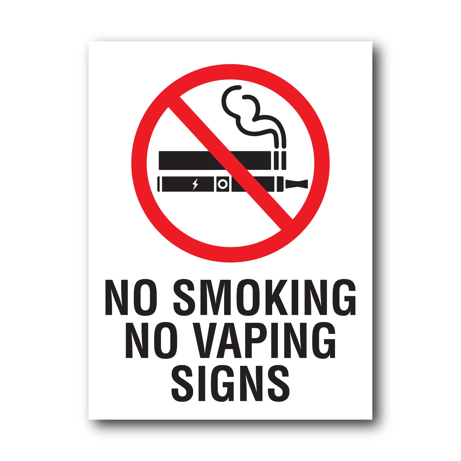 No Vaping Signage – New Signs