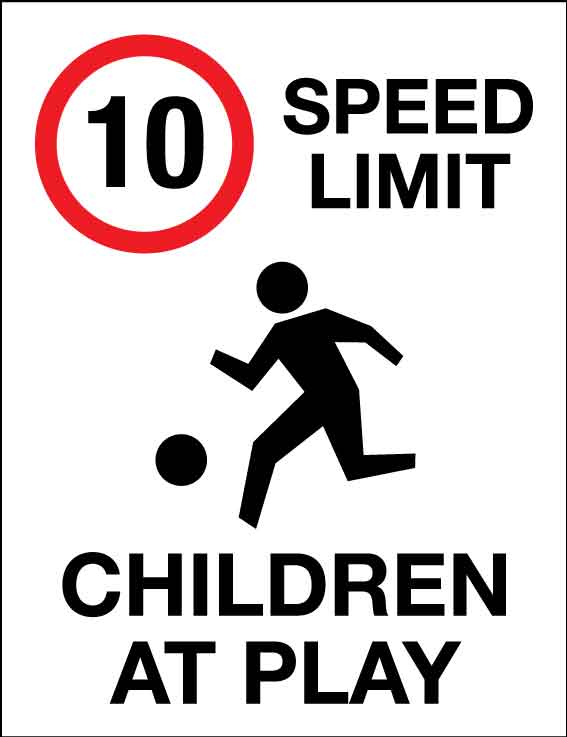 10km Speed Limit Children At Play Wheelie Bin Stickers – New Signs
