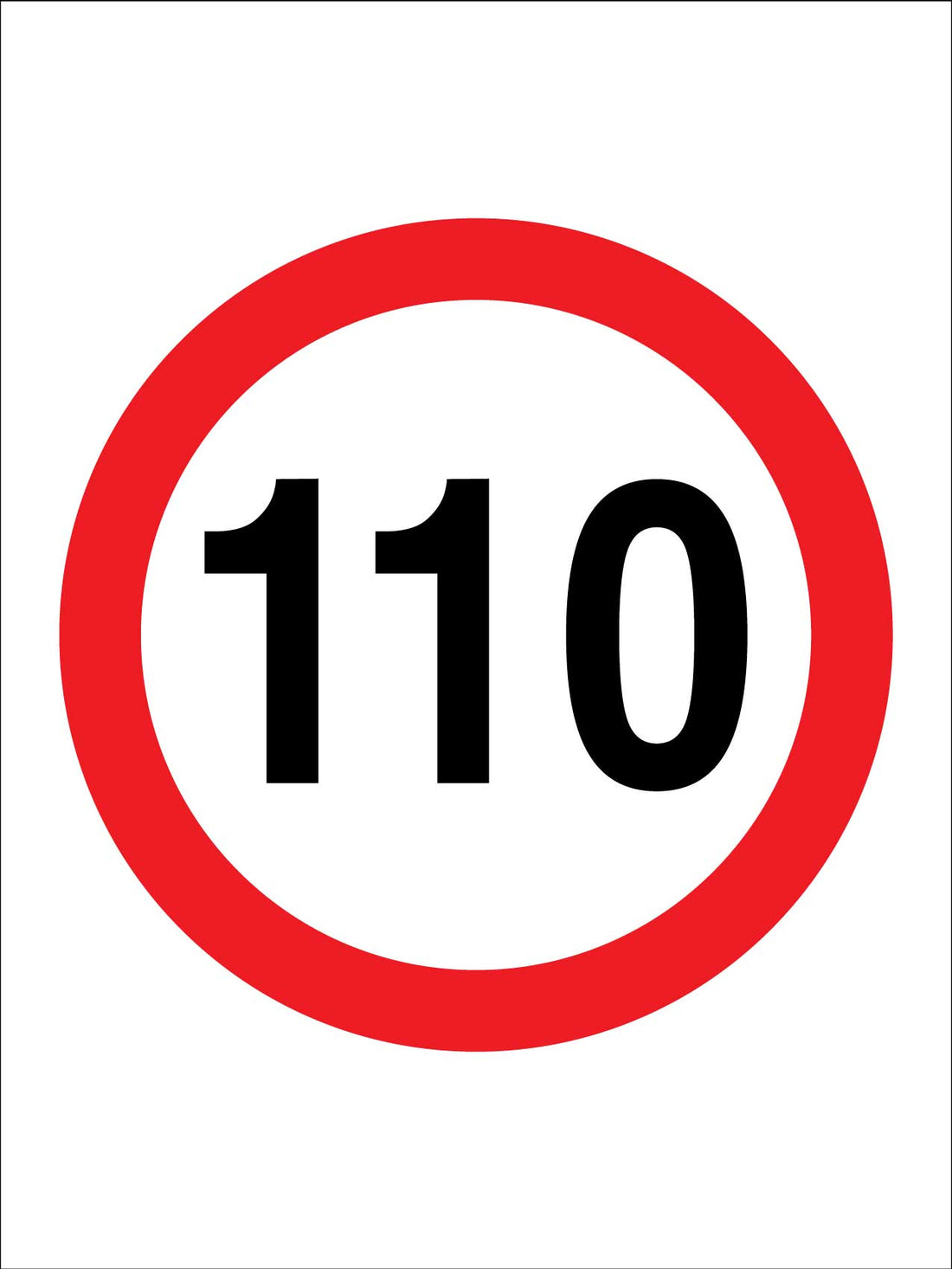 110km Speed Sign – New Signs
