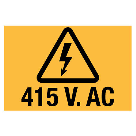 415 V AC (Rectangle) Decal – New Signs