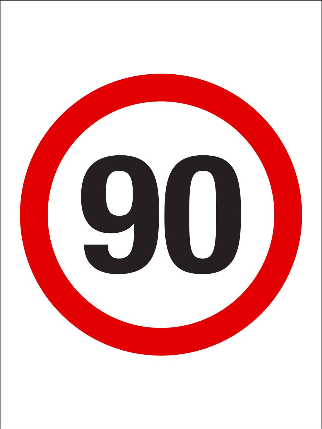 90km Speed Sign – New Signs