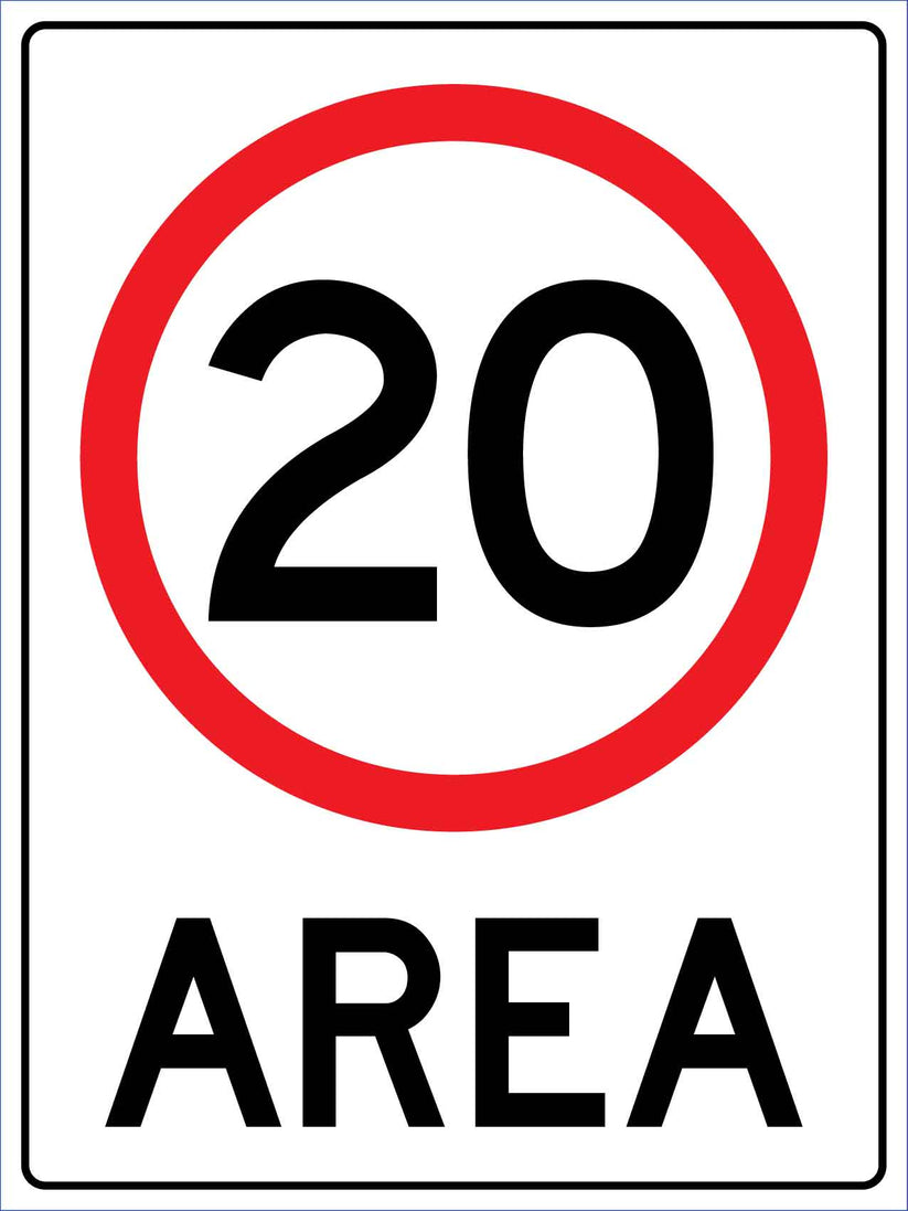 Area Speed Limit 20km Sign – New Signs