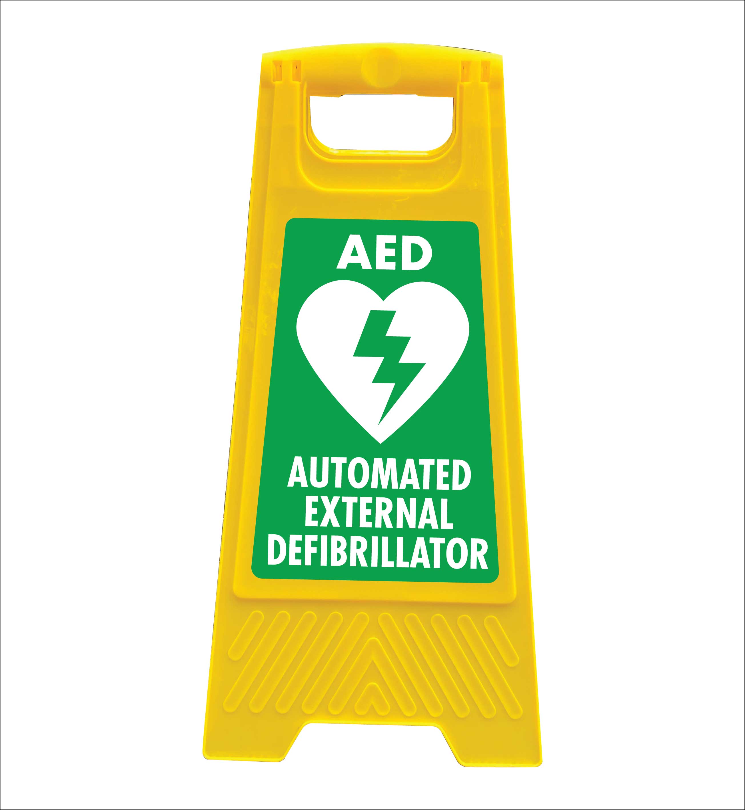Yellow A-Frame - Automated External Defibrillator – New Signs