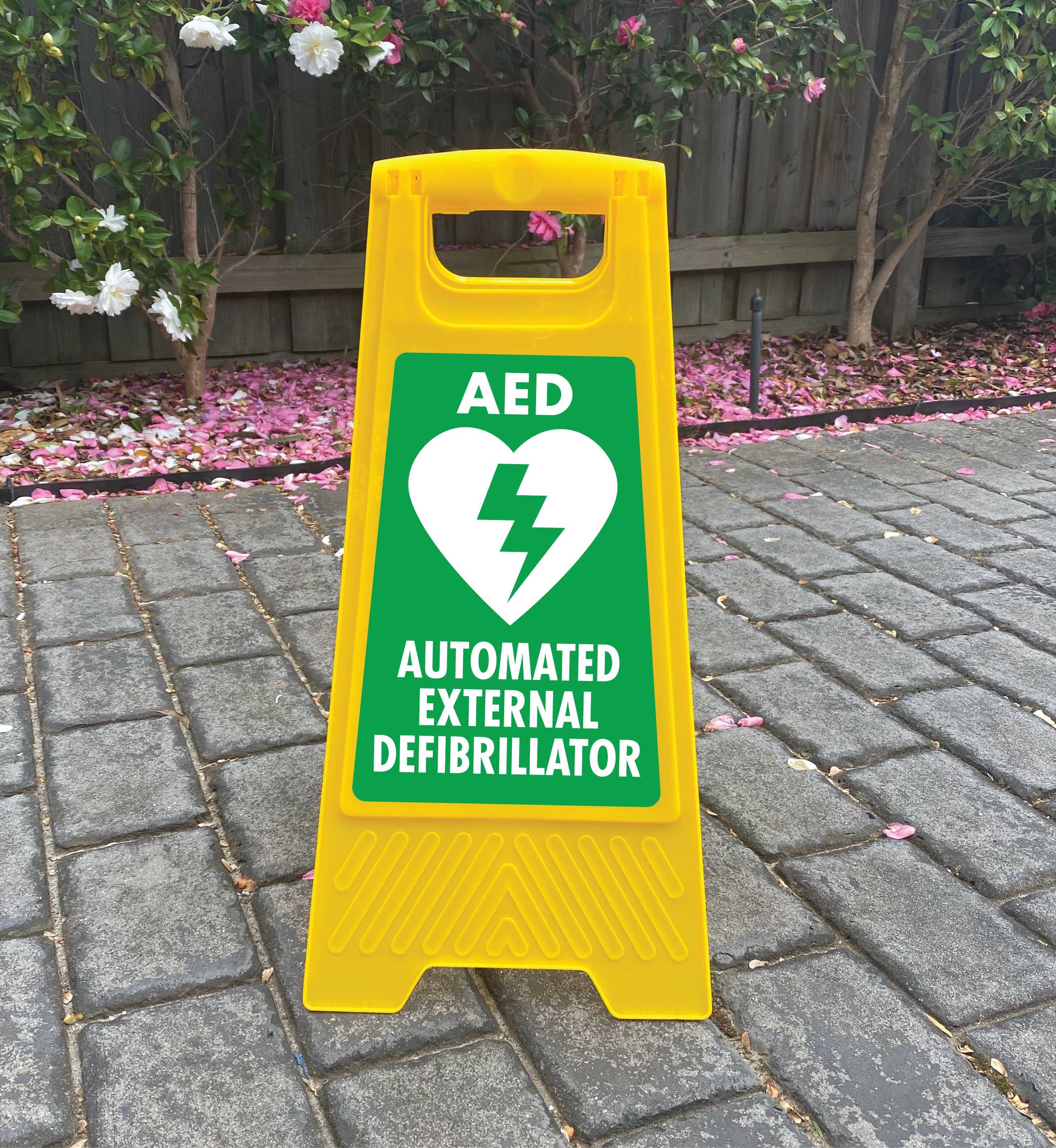 Yellow A-Frame - Automated External Defibrillator – New Signs