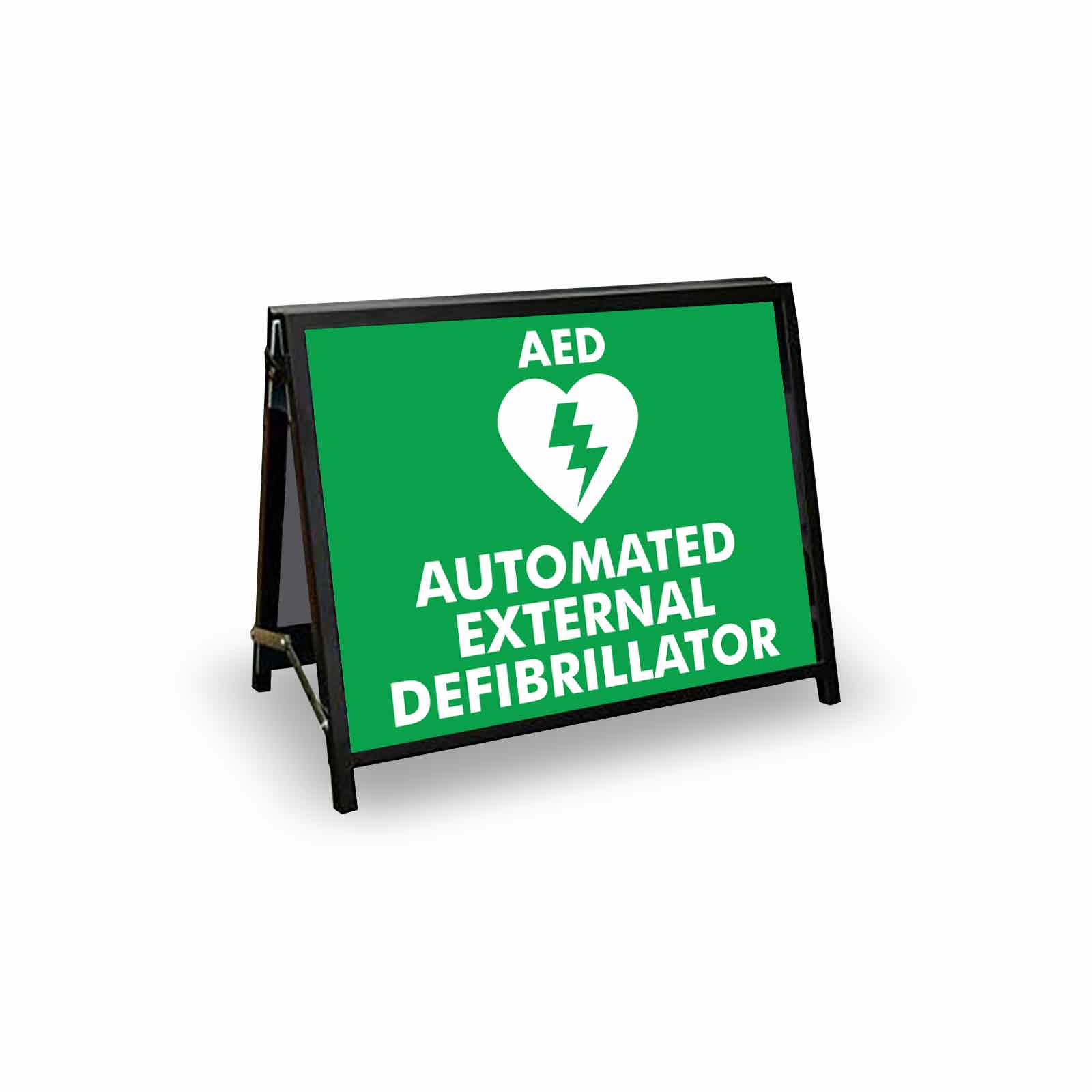 A-Frame Landscape Black - Automated External Defibrillator Corflute In ...