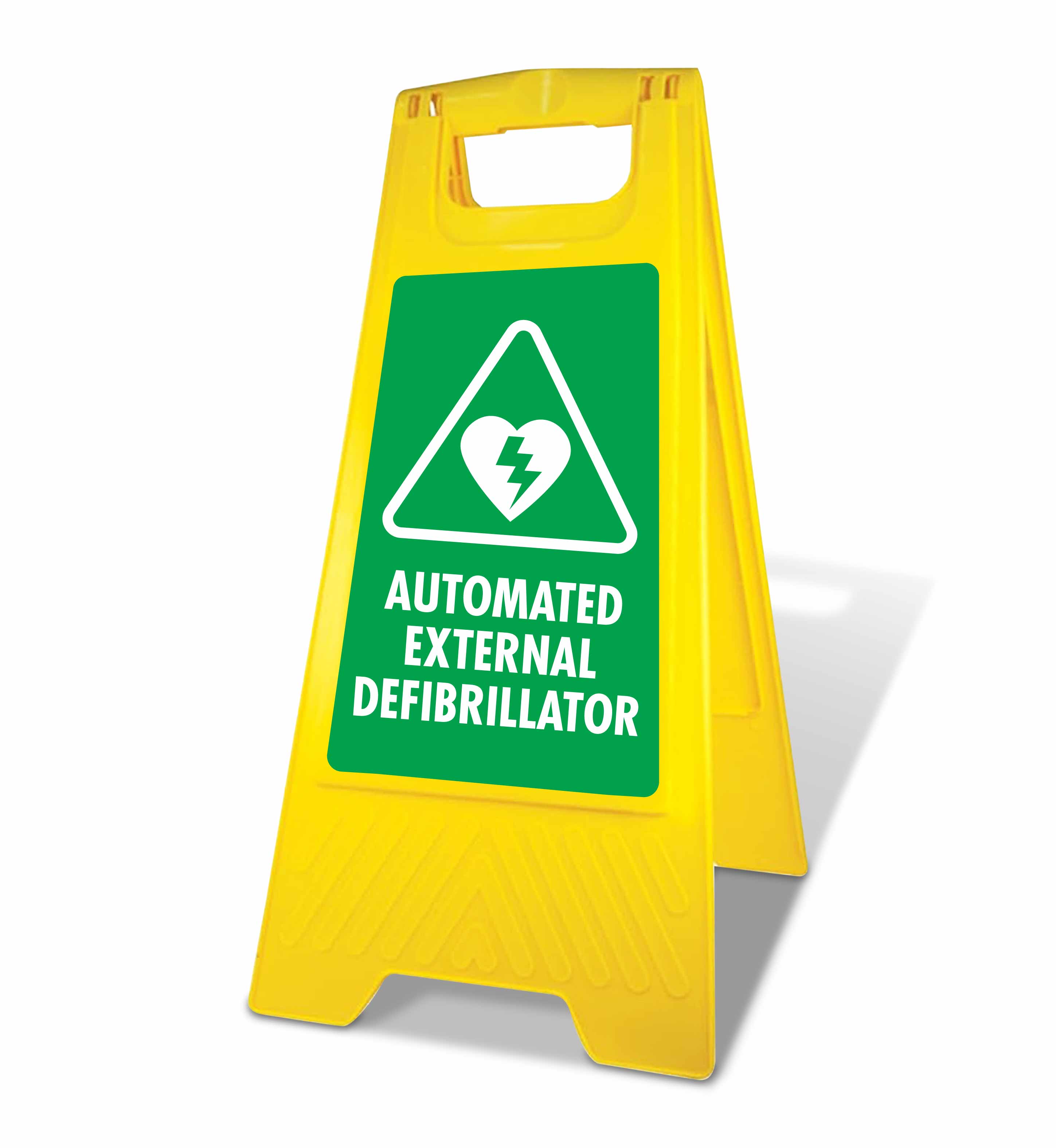 Yellow A-Frame - Automated External Defibrillator Triangle – New Signs