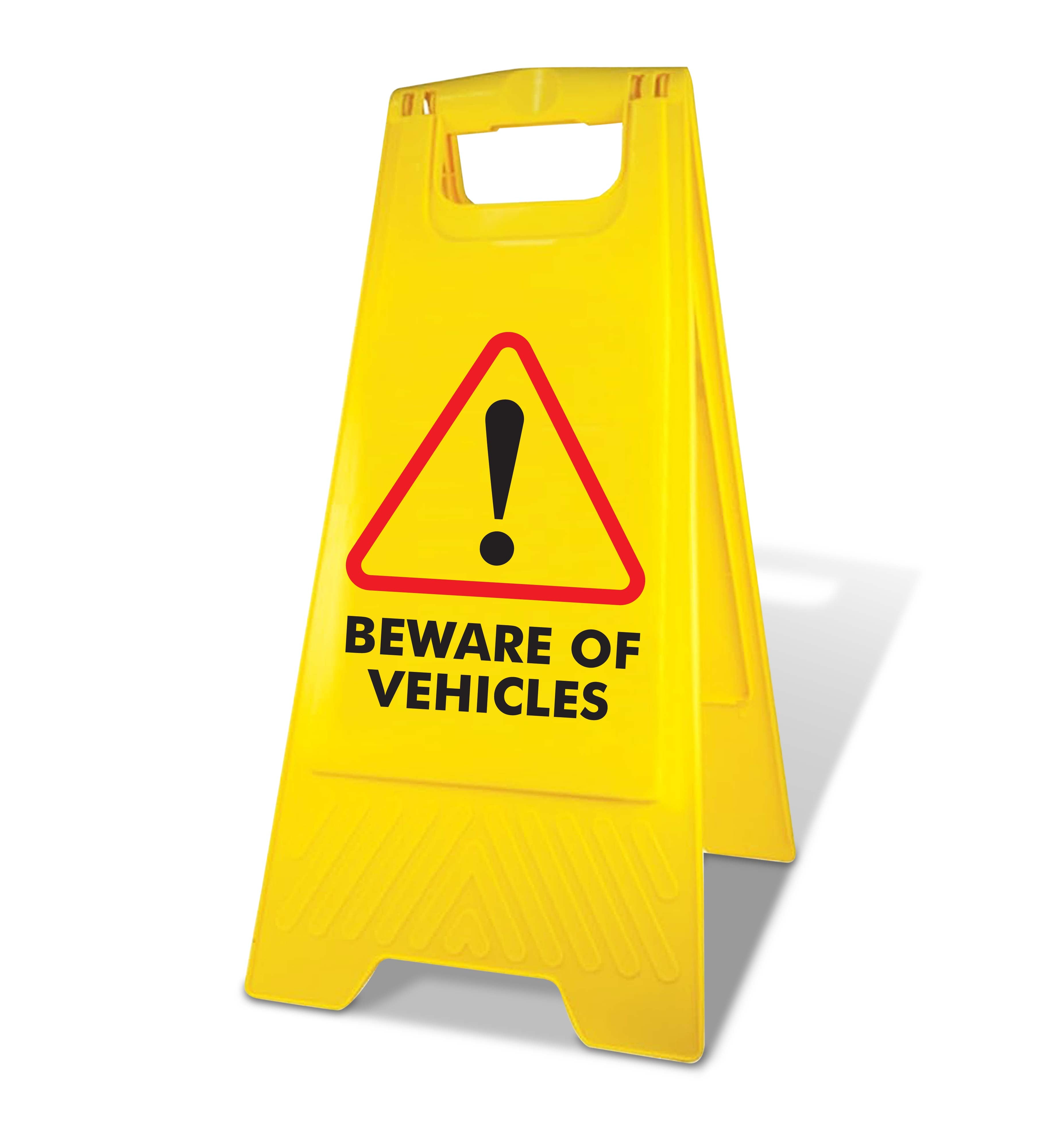 Yellow A-Frame - Beware Of Vehicles – New Signs