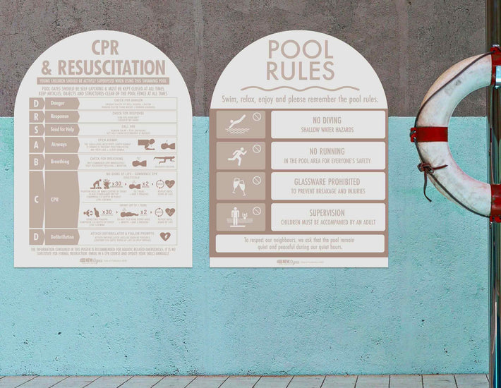 Premium Pool Safety Signs / CPR Signs – New Signs