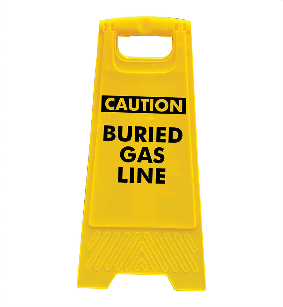 Yellow A-Frame - Caution Buried Gas Line – New Signs