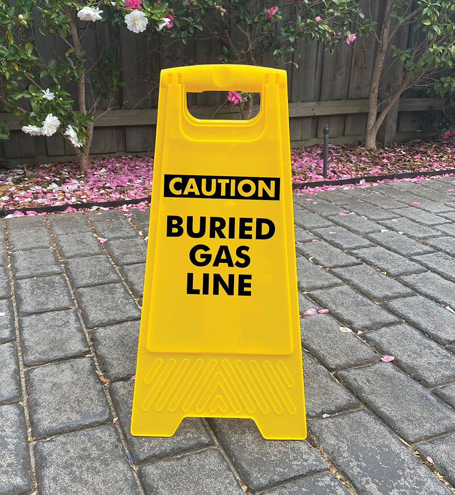 Yellow A-Frame - Caution Buried Gas Line – New Signs