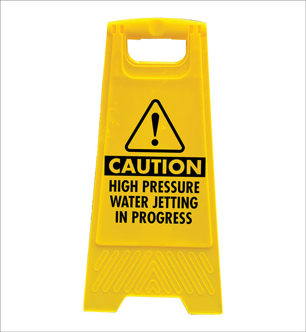 Yellow A-Frame - Caution High Pressure Water In Jetting – New Signs