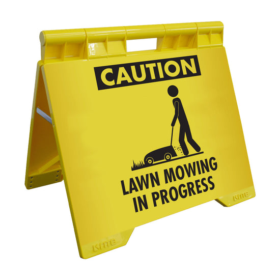 Caution Lawn Mowing In Progress - Evarite A-Frame Sign – New Signs