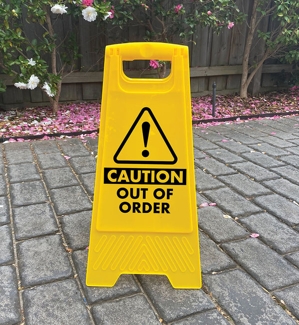 Yellow A-Frame - Caution Out Of Order – New Signs