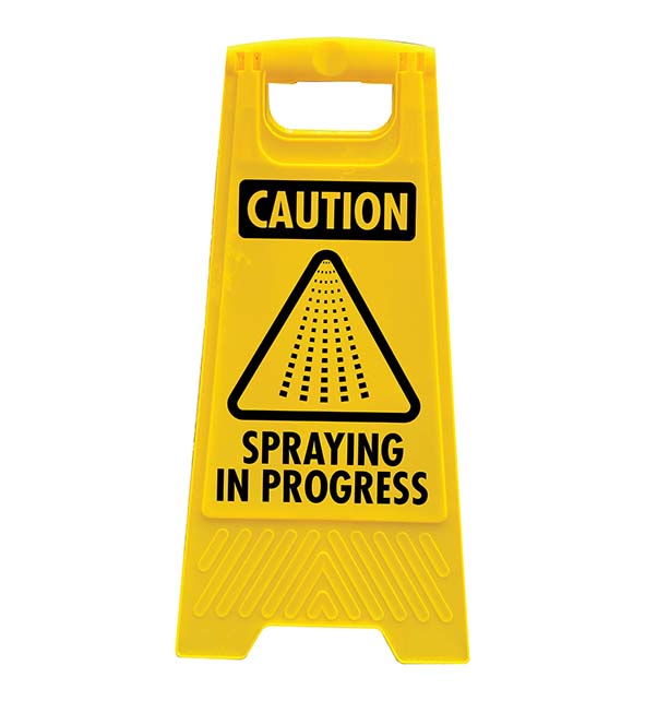 Yellow A-Frame - Caution Spraying In Progress – New Signs