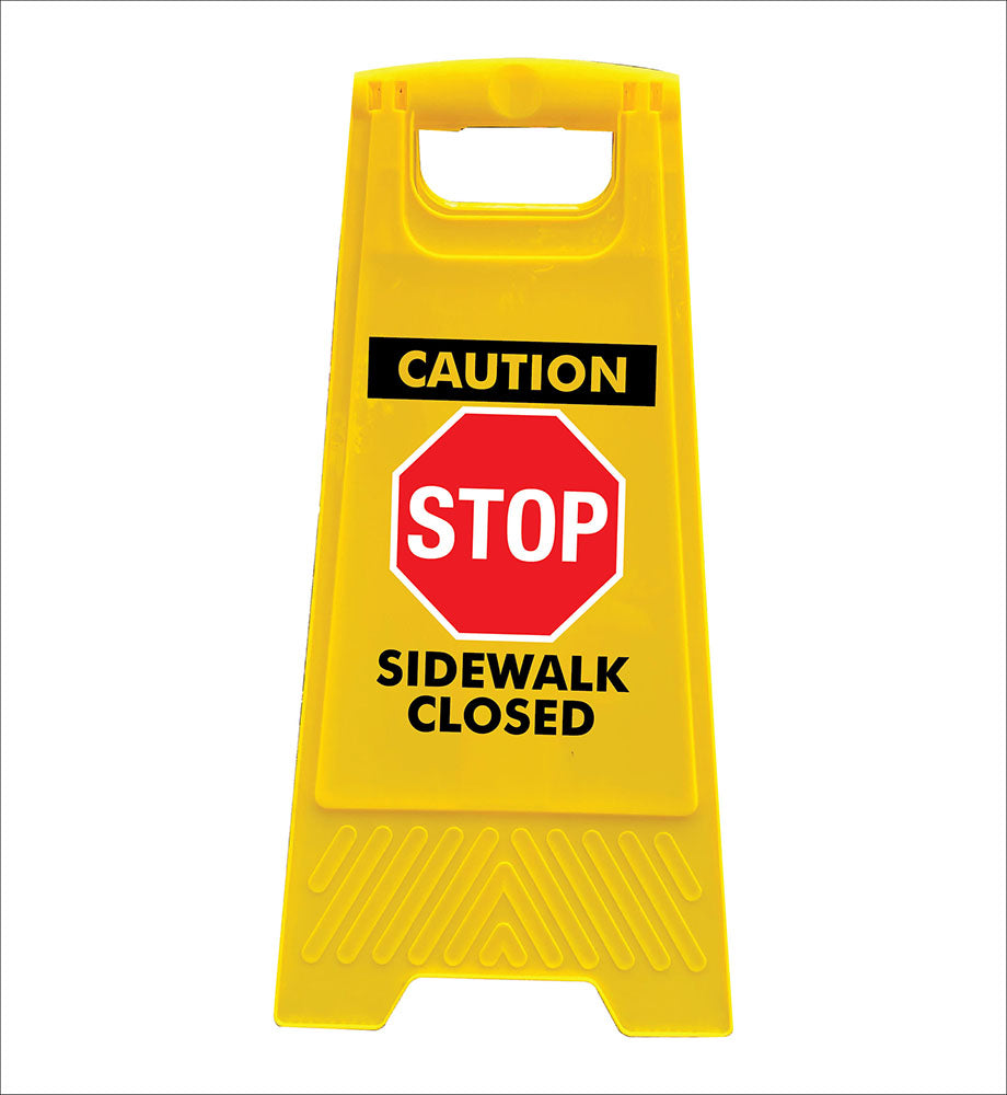 Yellow A-Frame - Caution Stop Sidewalk Closed – New Signs