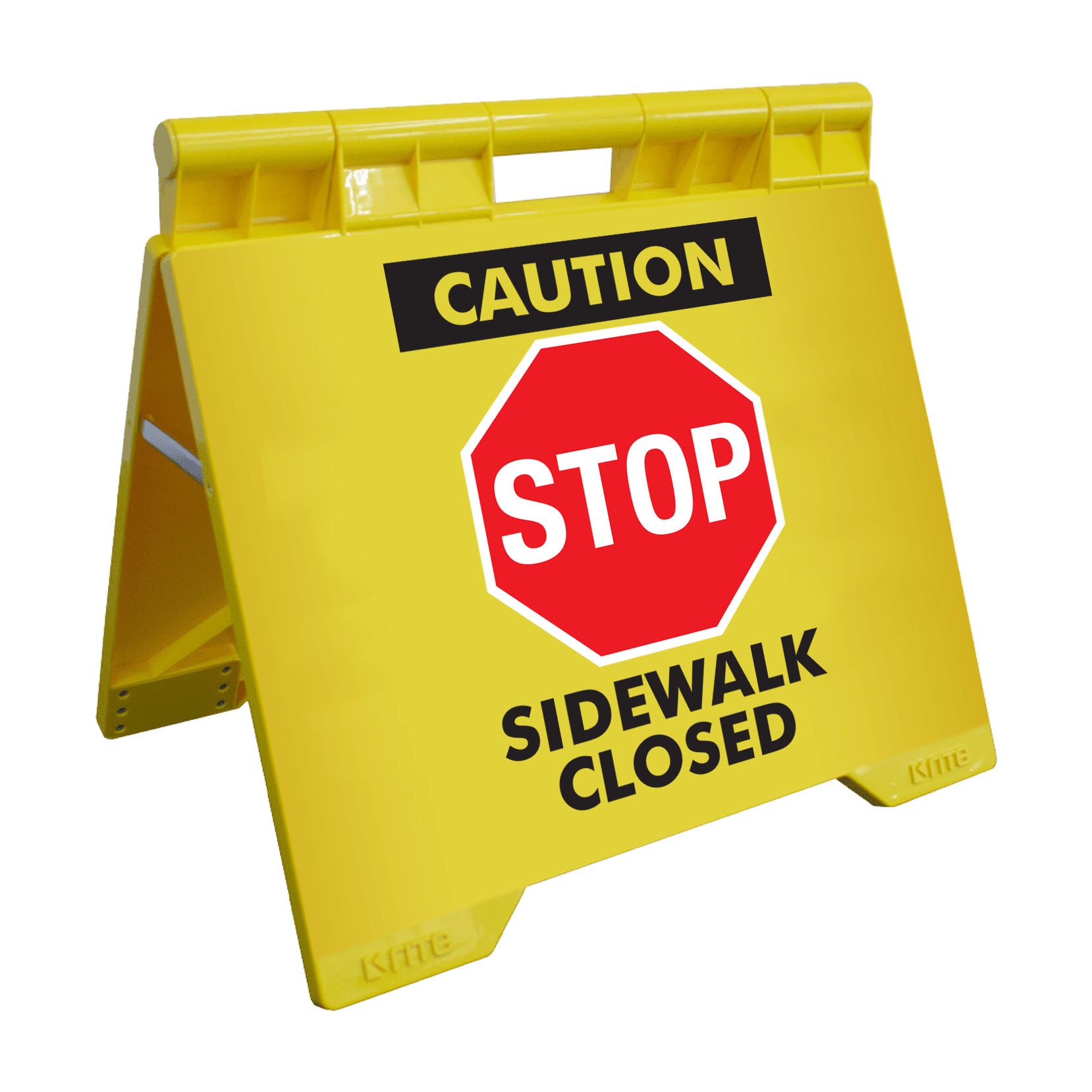 Caution Stop Sidewalk Closed - Evarite A-Frame Sign – New Signs