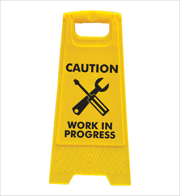 Yellow A-Frame - Caution Work In Progress – New Signs