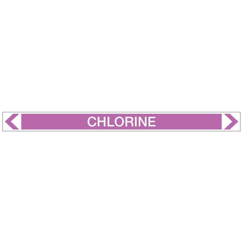 Alkalis / Acids - Chlorine - Pipe Marker Sticker – New Signs