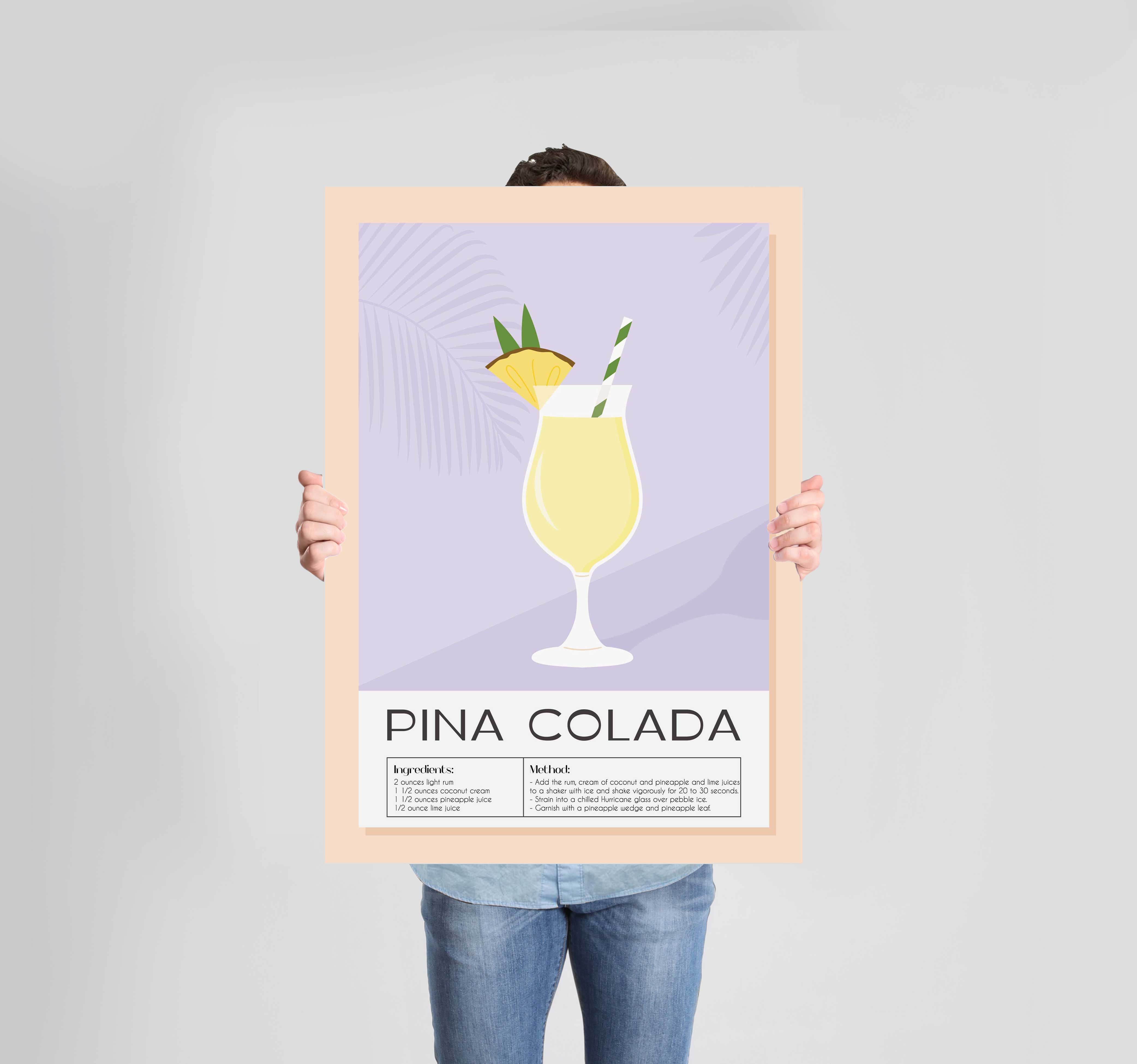 Cocktail Pina Colada Poster Wall Art Prints – New Signs