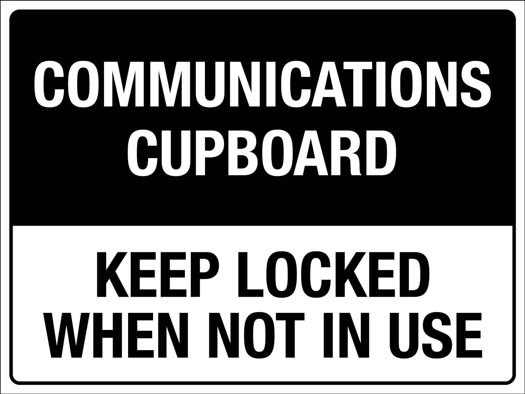 Communications Cupboard – New Signs