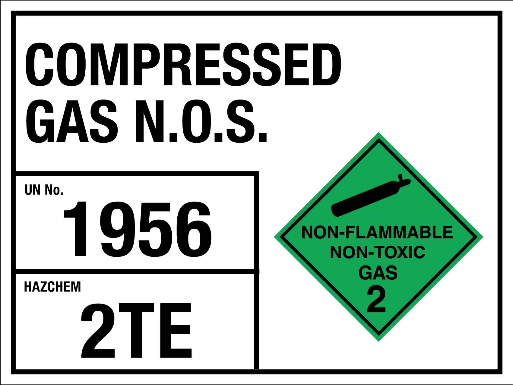 Compressed Gas NOS 1956 2TE Sign – New Signs
