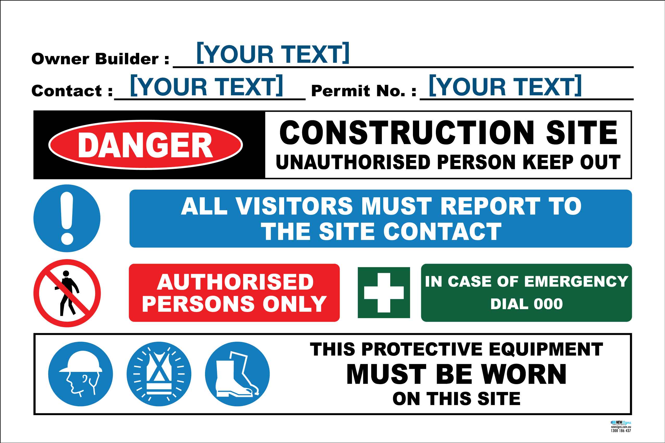 Construction Site Entry Signs & Building Site Entry Signage – New Signs