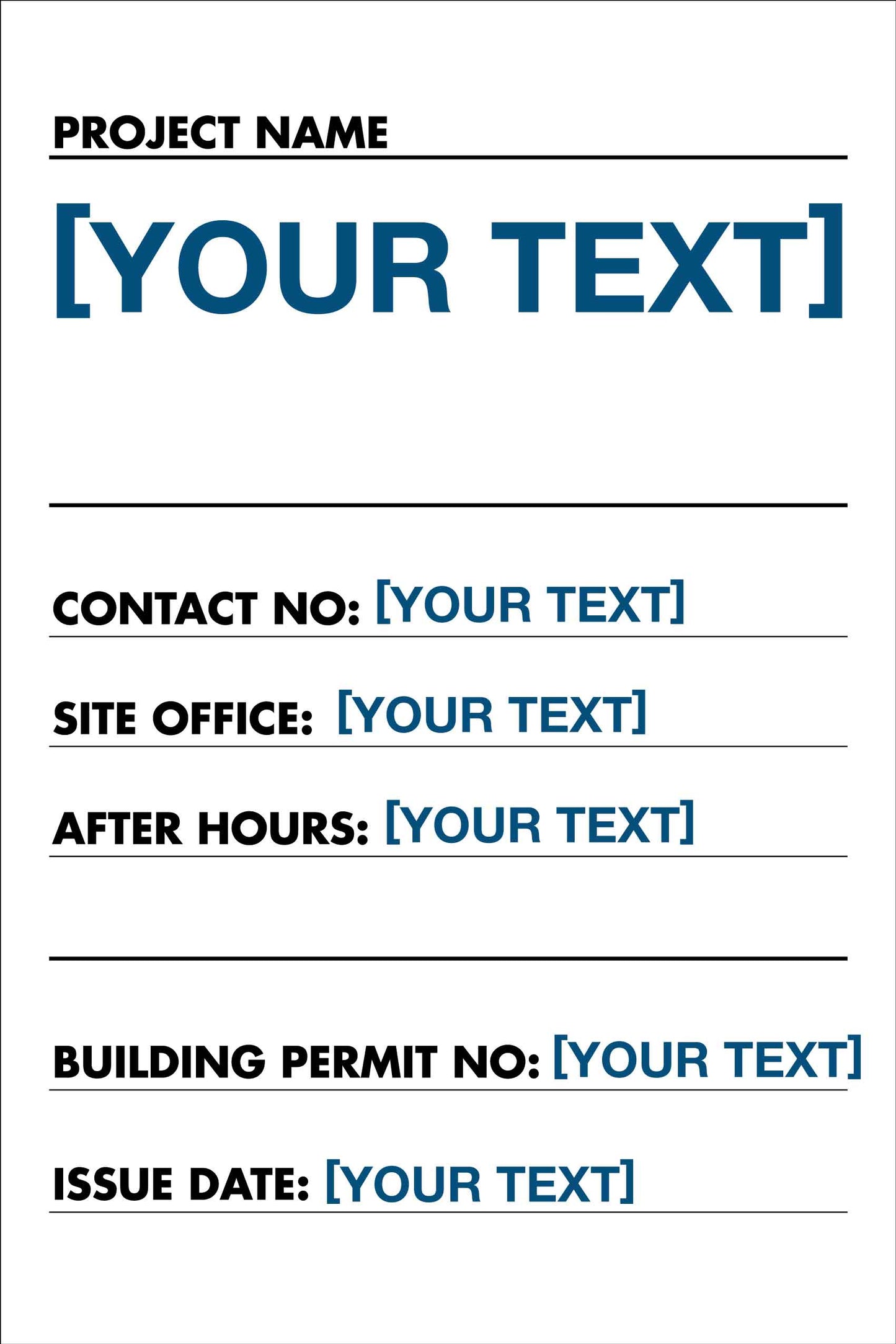 Construction Owner Builder Sign – New Signs