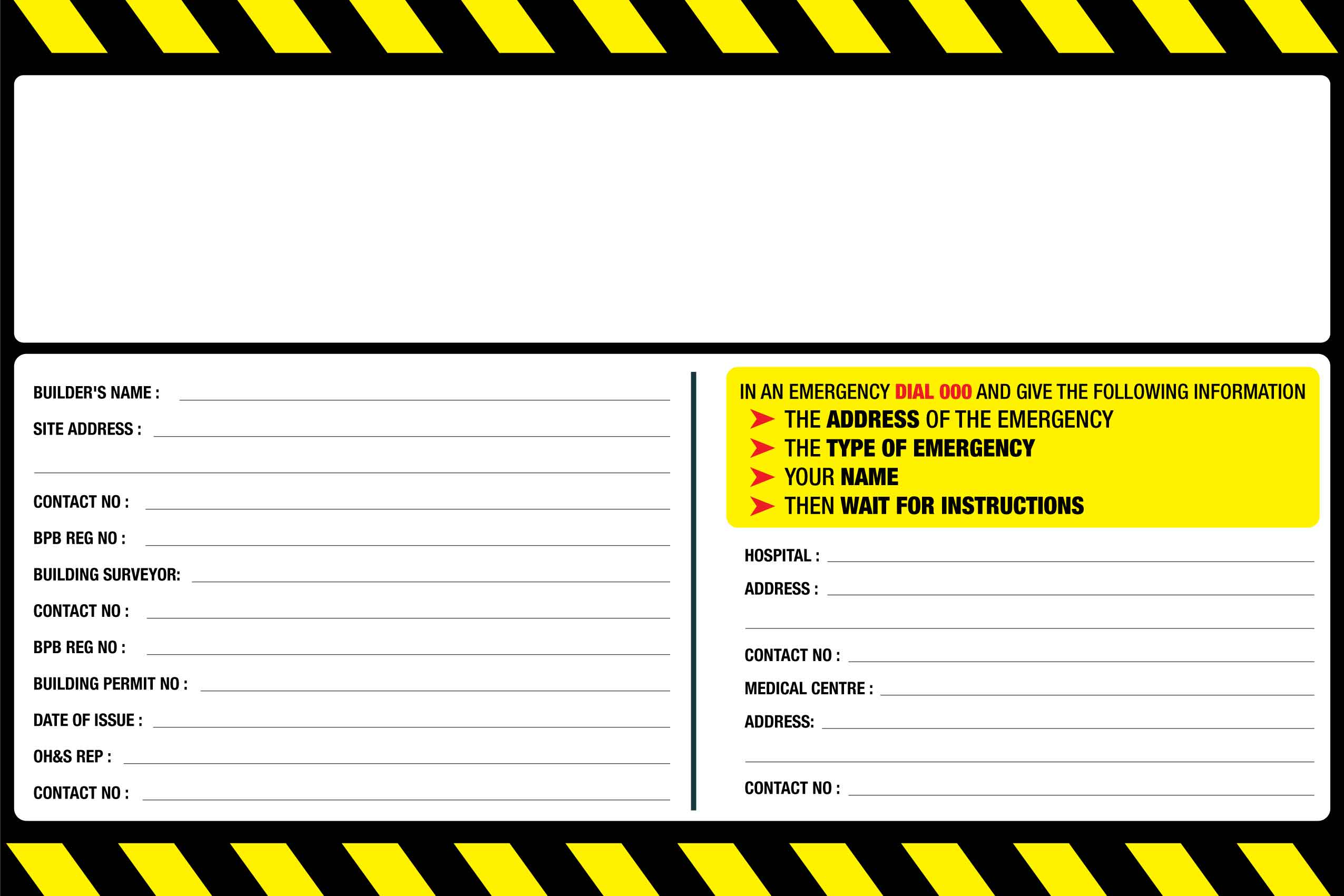 Construction Site Entry Builder Details Sign – New Signs