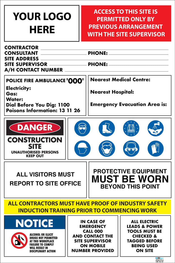 Construction Site Entry Signs & Building Site Entry Signage – New Signs