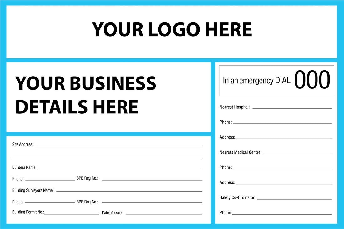 Construction Site Entry Custom Building Colour Site Sign – New Signs