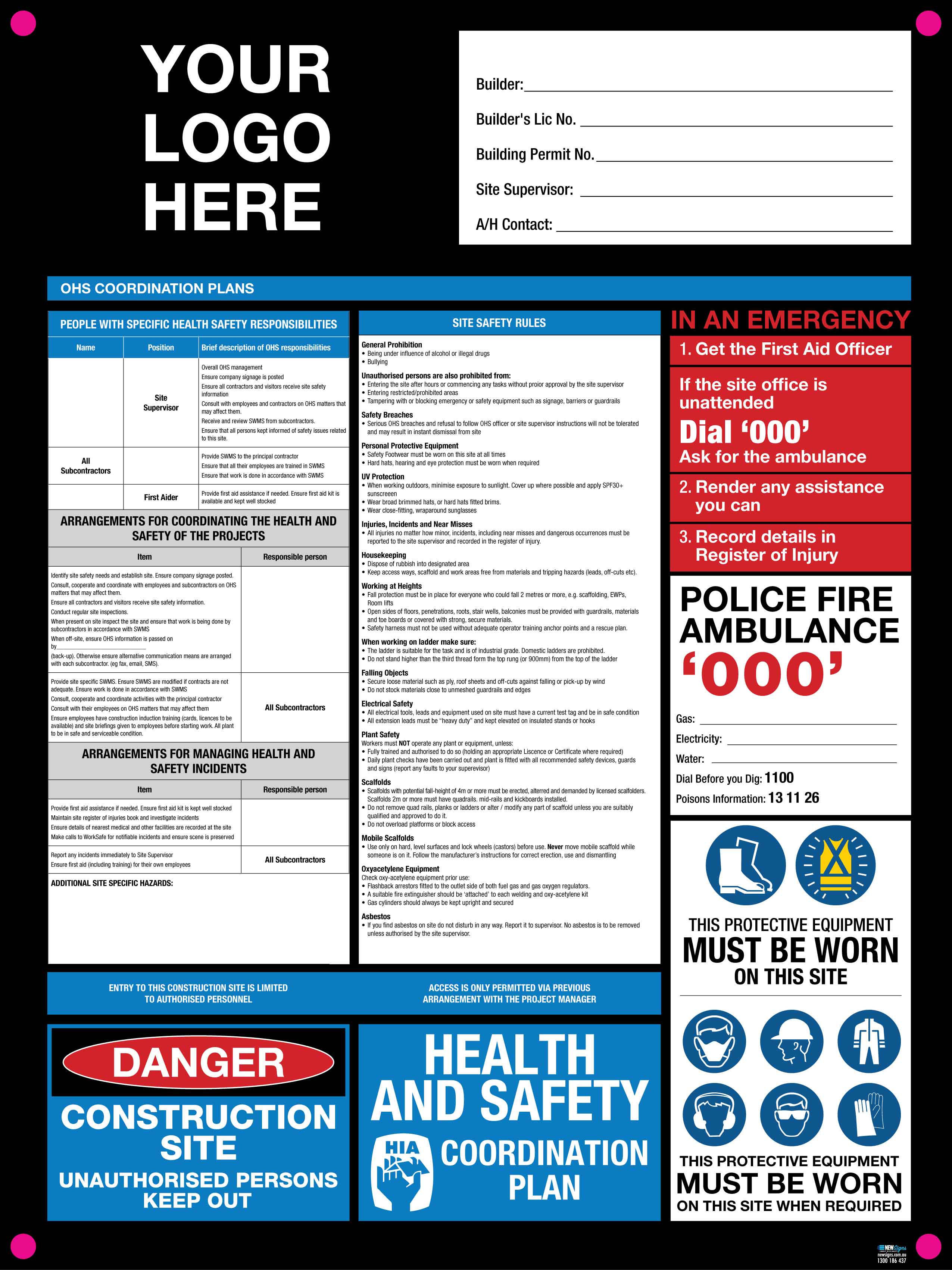 Construction Site Entry PPE Building Sign Sign – New Signs