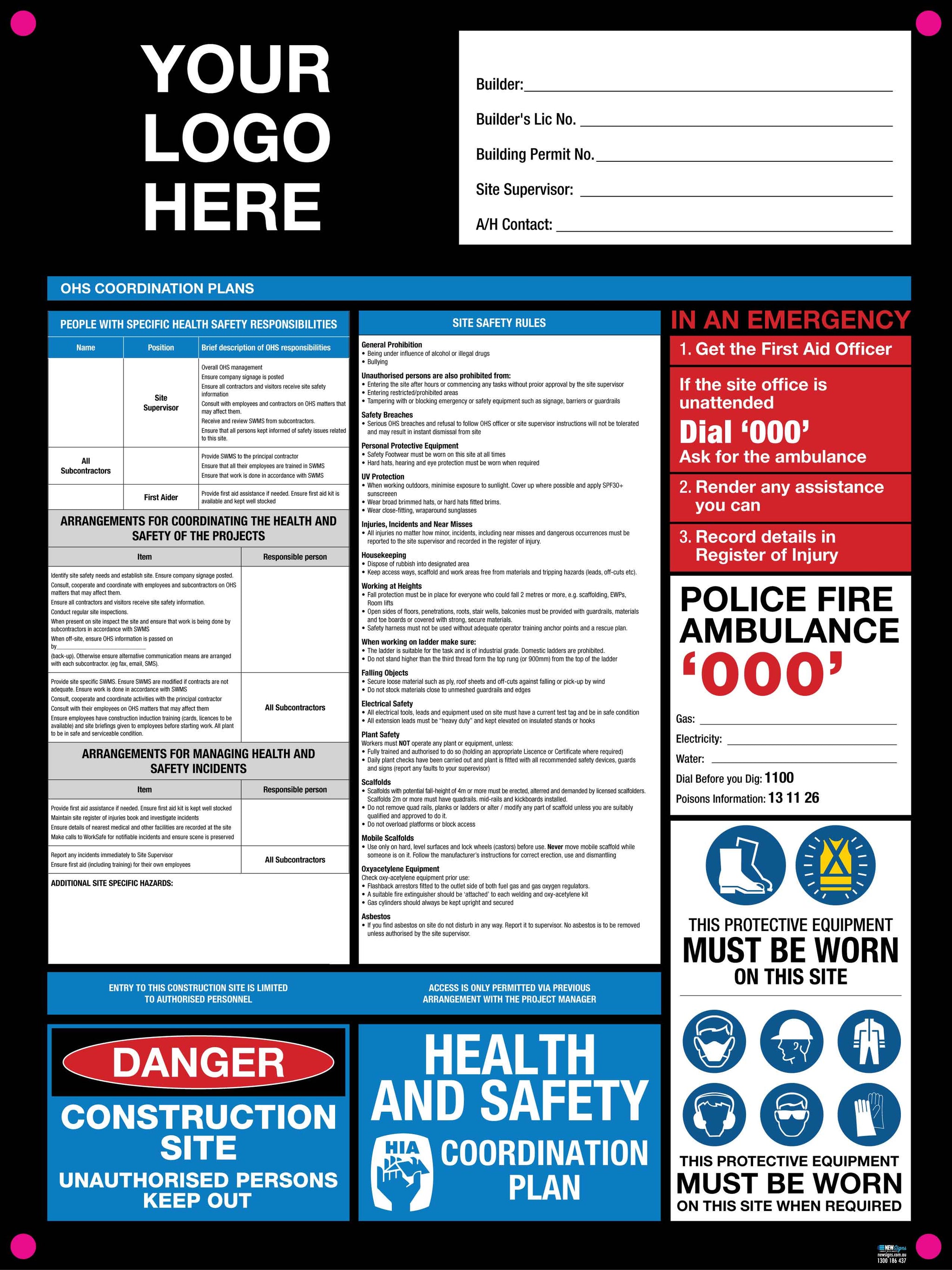 Construction Site Entry PPE Building Sign Sign – New Signs