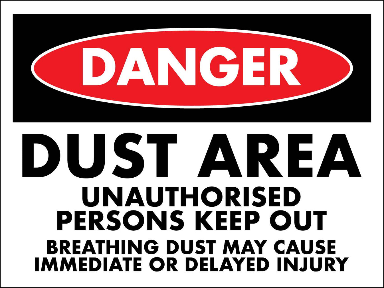 Danger Dust Area Sign – New Signs