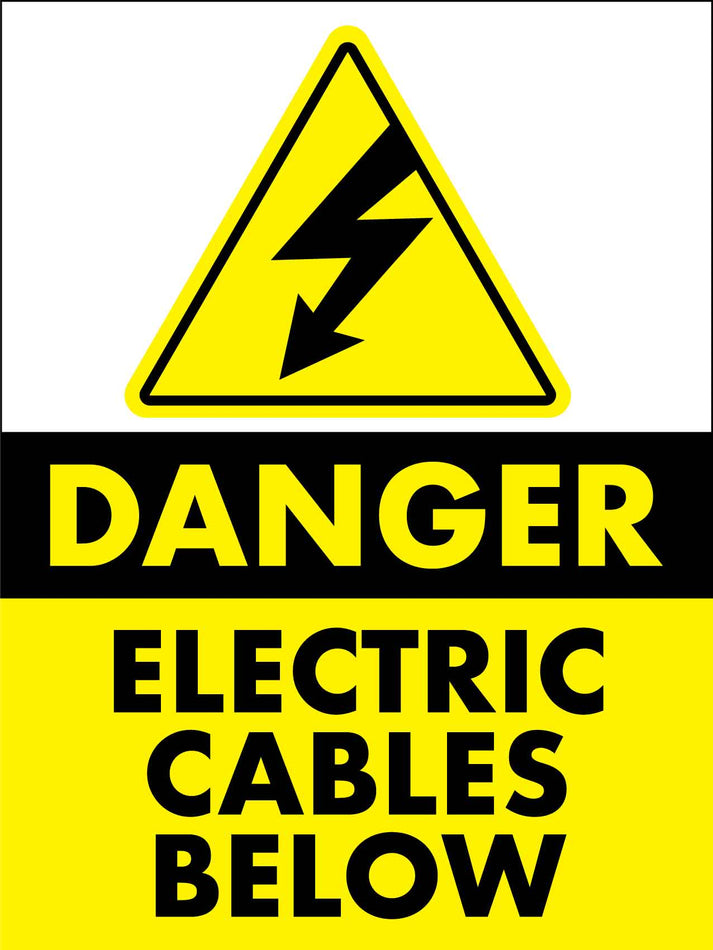 Danger Electric Cables Below Sign – New Signs