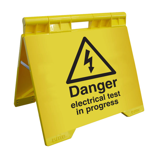 Danger Electrical Test In Progress - Evarite A-Frame Sign – New Signs