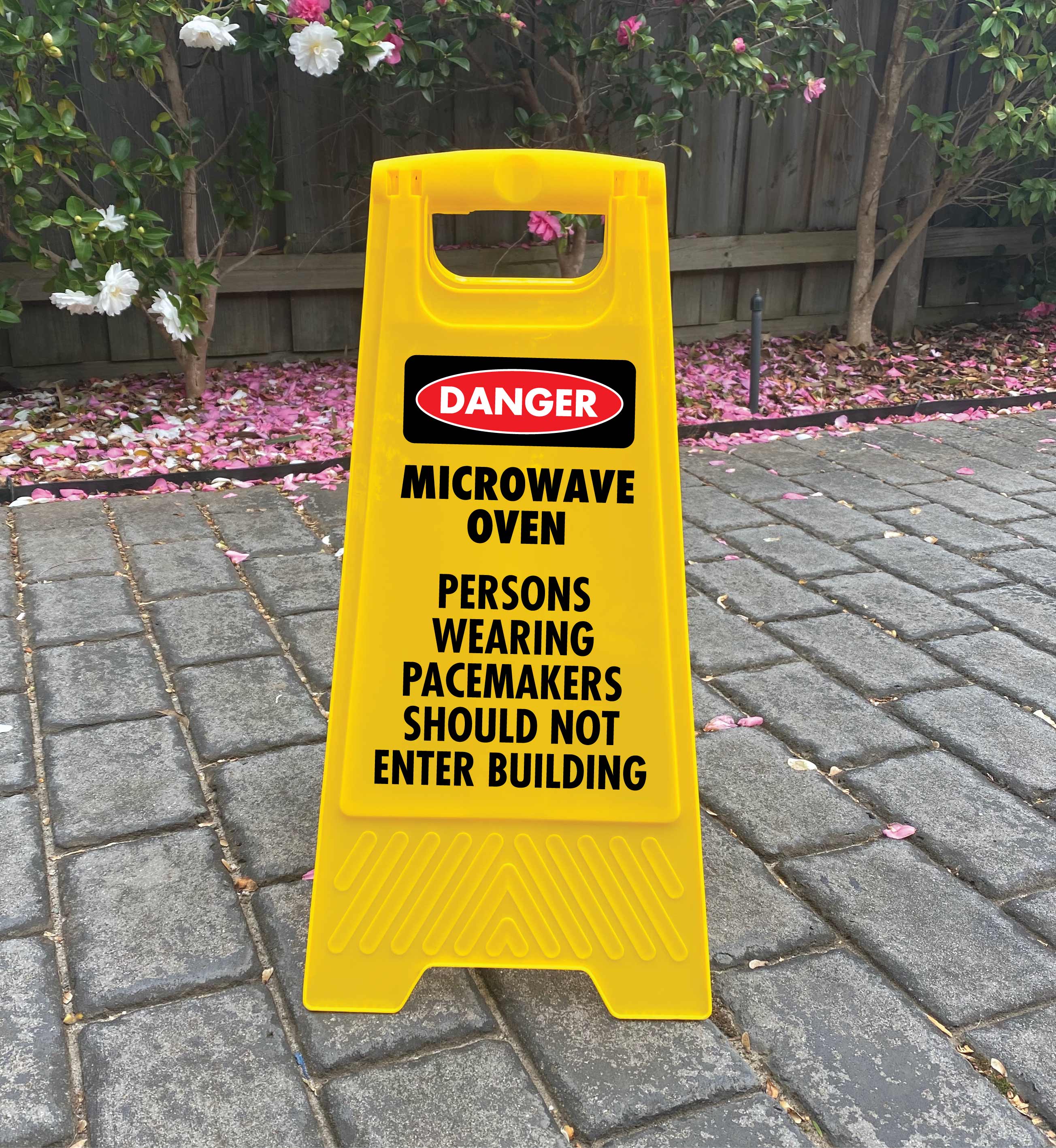 Yellow A-Frame - Danger Microwave Oven – New Signs