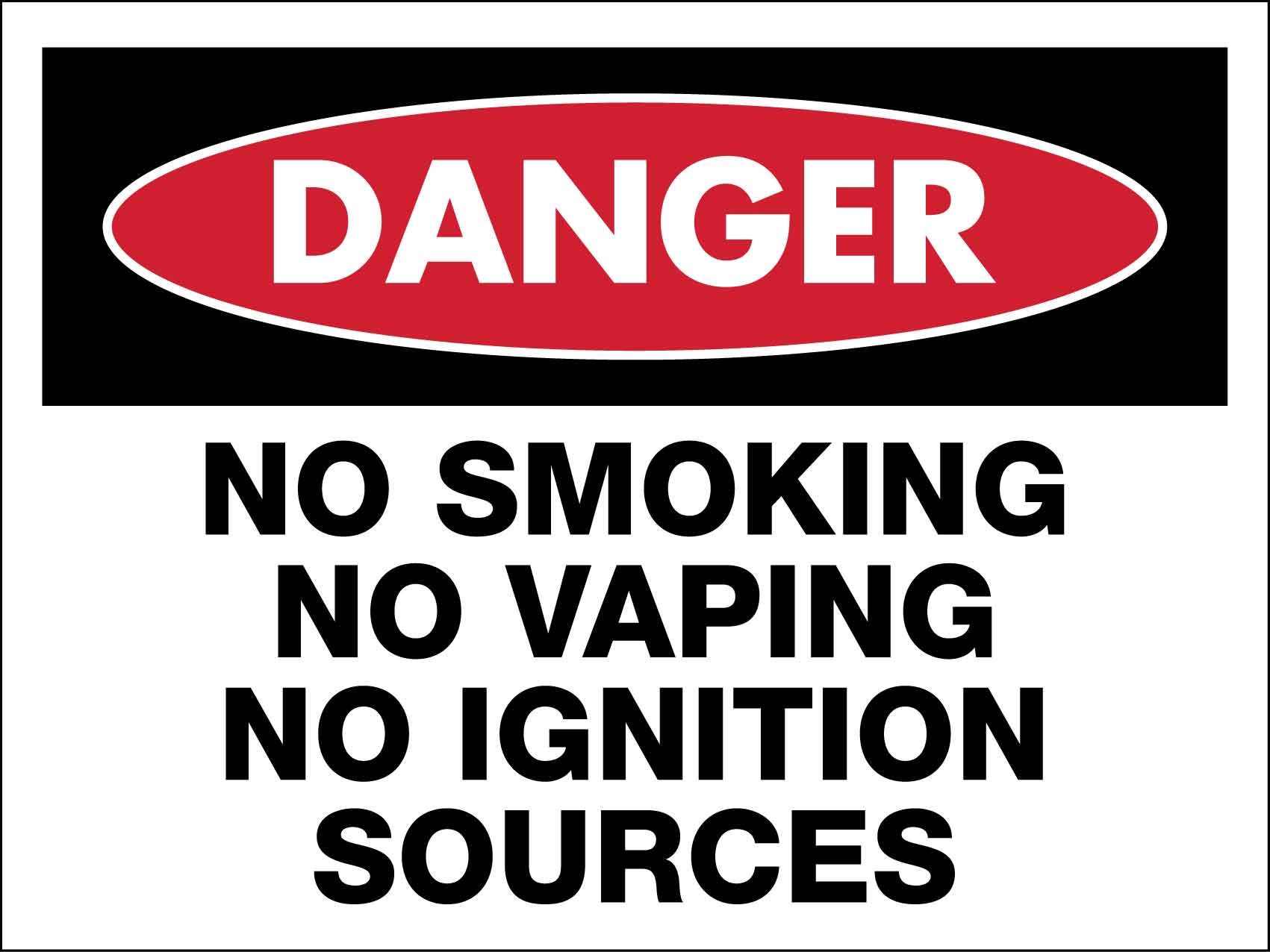 Danger No Smoking Vaping Ignition Sources Sign – New Signs