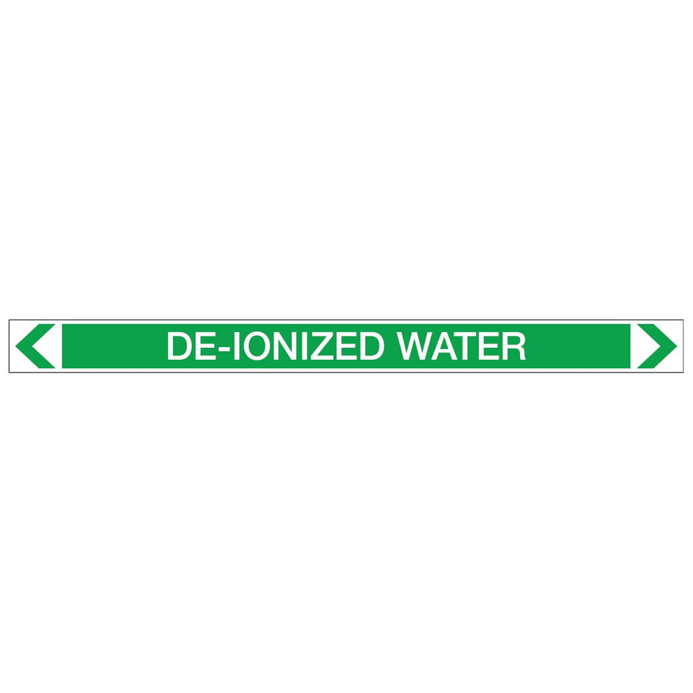 Water - De-Ionized Water - Pipe Marker Sticker – New Signs