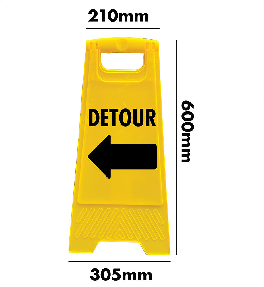 Yellow A-Frame - Detour Left – New Signs