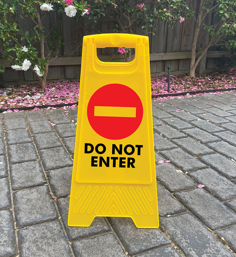Yellow A-Frame - Do Not Enter – New Signs