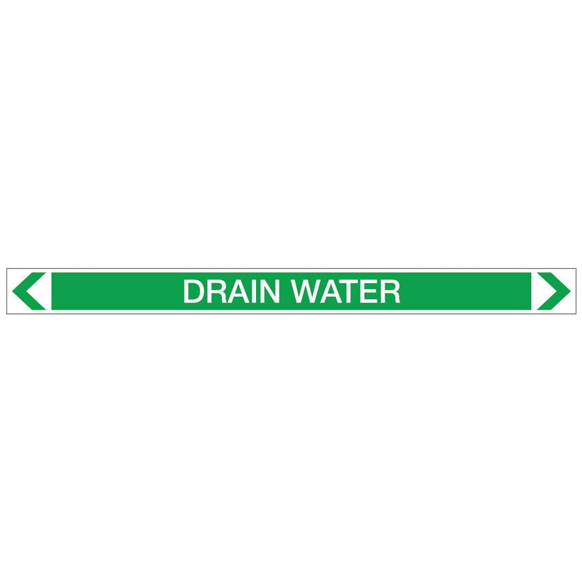 Water - Drain Water - Pipe Marker Sticker – New Signs
