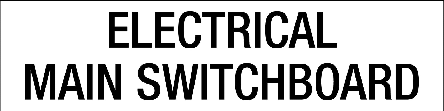 Electrical Main Switchboard - Statutory Sign – New Signs