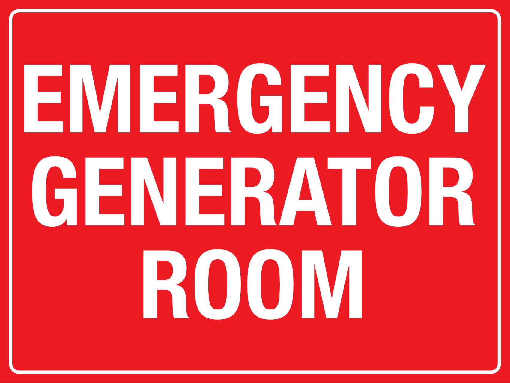 Emergency Generator Room Sign – New Signs