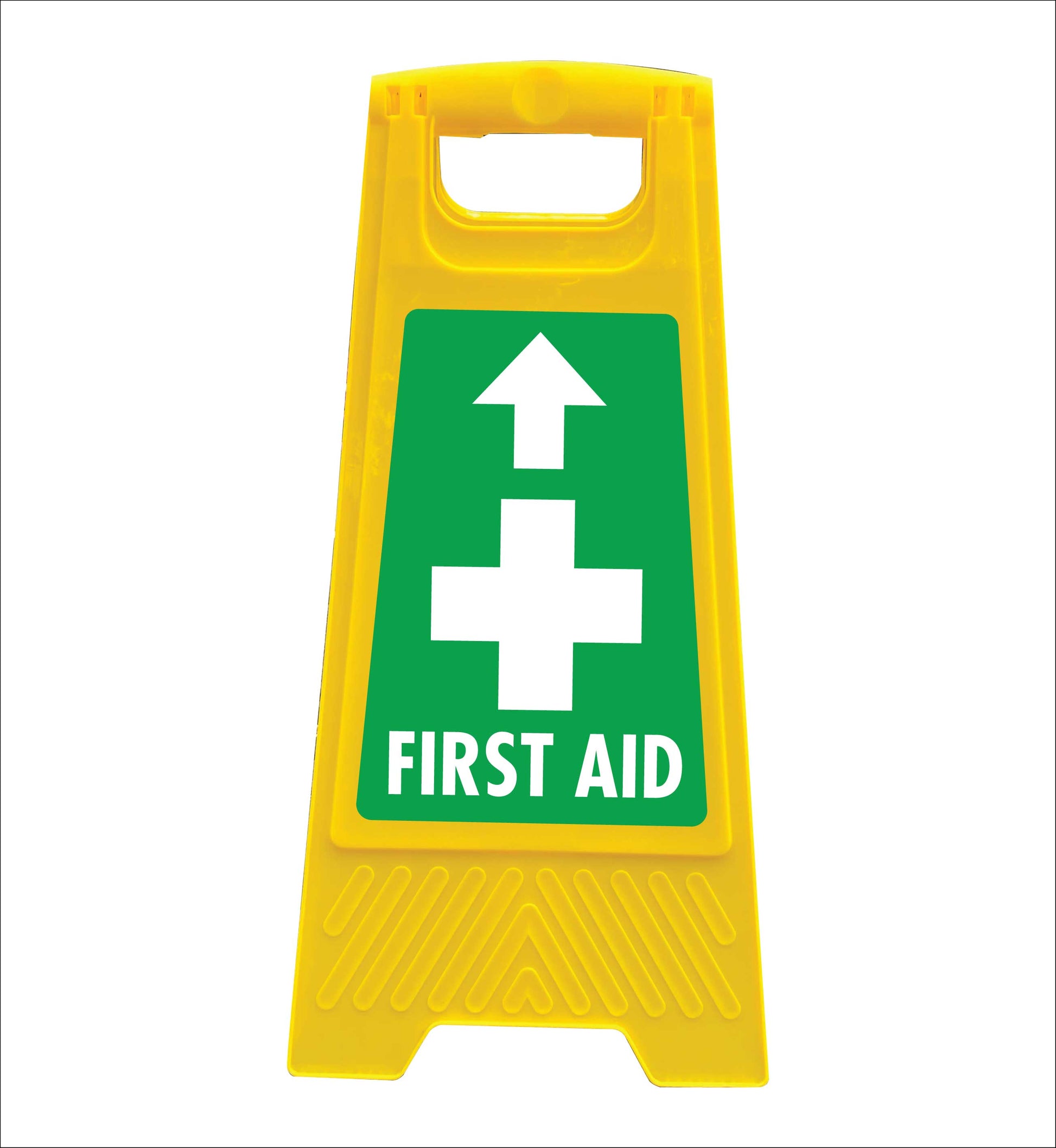 Yellow A-Frame - First Aid Arrow Up – New Signs