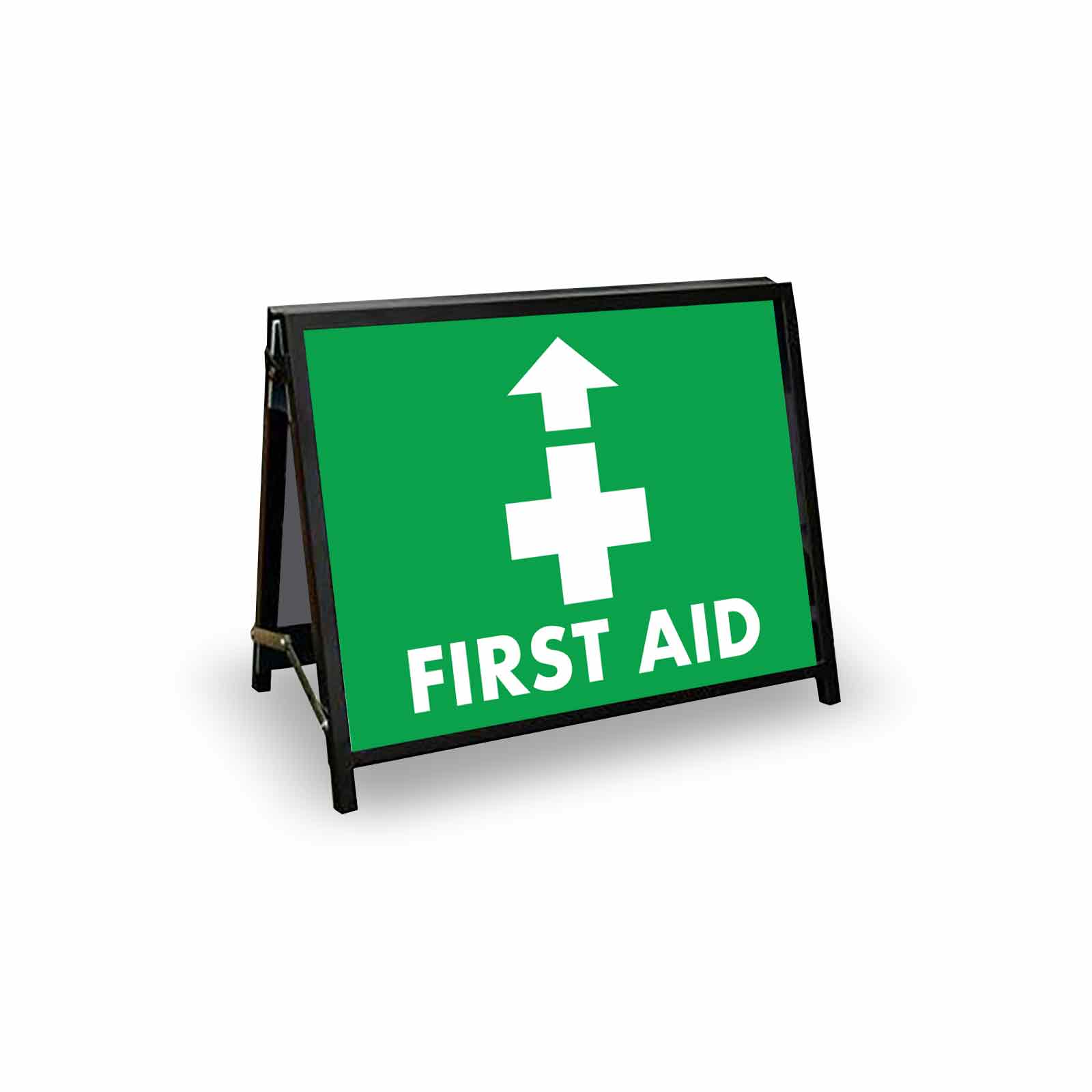 A-Frame Landscape Black - First Aid Arrow Up Corflute Inserts – New Signs