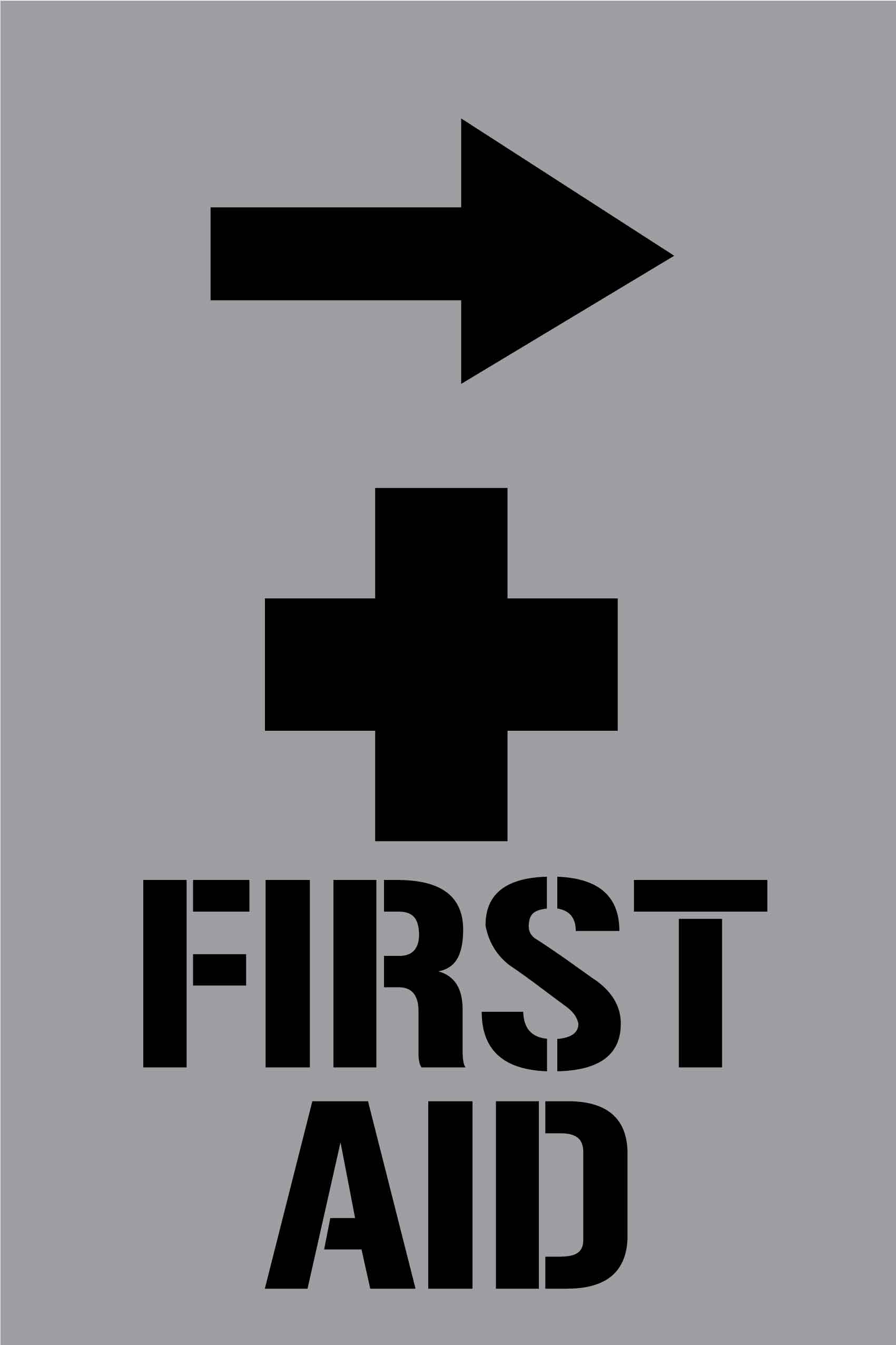 First Aid Right Arrow - Aluminium Composite Stencil – New Signs